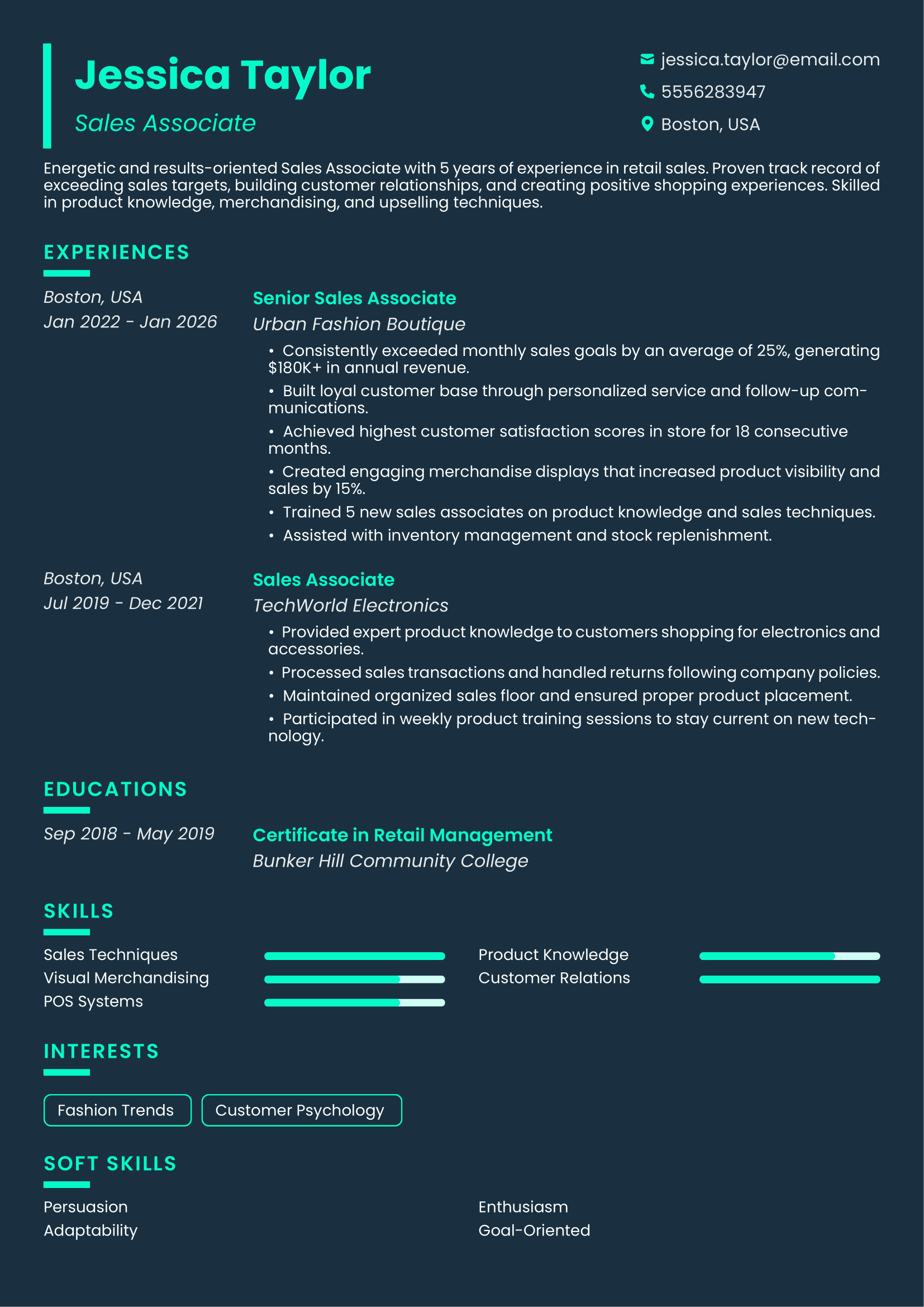 Real Estate Agent Resume Example | ATS-Friendly Template | QuickCV